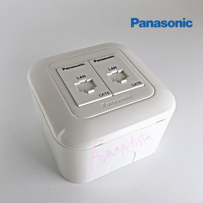 Jual PANASONIC_ Stop Kontak Double LAN CAT6 Outbow SNI 1 Gang 2 Device ...