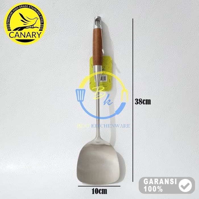 Jual CANARY Sodet Stainless Premium Gagang Kayu Spatula Stainless Tebal ...
