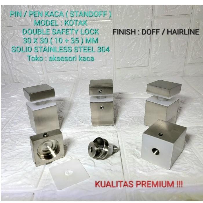 Jual Baut Kaca Doff Hairline Pin Glass Kotak Pen Kaca Standoff Sus 304 ...