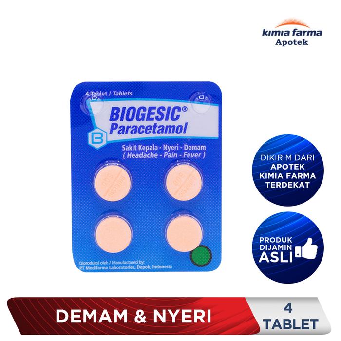 Jual BIOGESIC BLISTER 4 TABLET / OBAT DEMAM NYERI / KIMIA FARMA - Kota ...