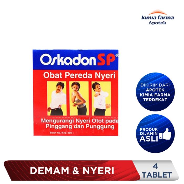 Jual OSKADON SP STRIP 4 TABLET / OBAT DEMAM NYERI / KIMIA FARMA - Kota ...