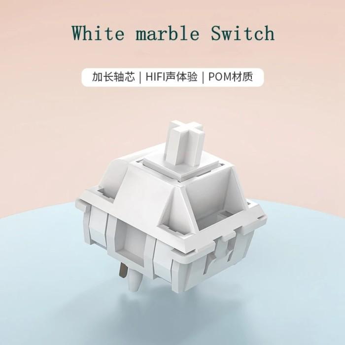 Jual Feker White Marble Switch Custom Mechanical Keyboard Accessories ...