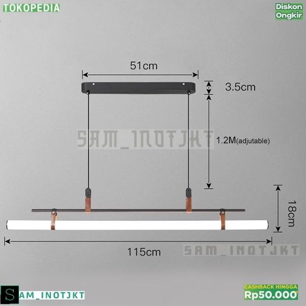 Jual Si* Lampu Gantung Led Tabung Panjang Lampu Gantung Modern Untuk ...