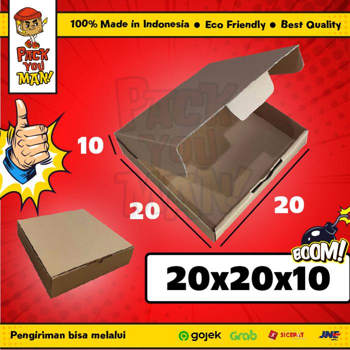 Jual 20x20x10 CM Kardus Diecut Packaging Box Kardus Corrugated Pizza ...