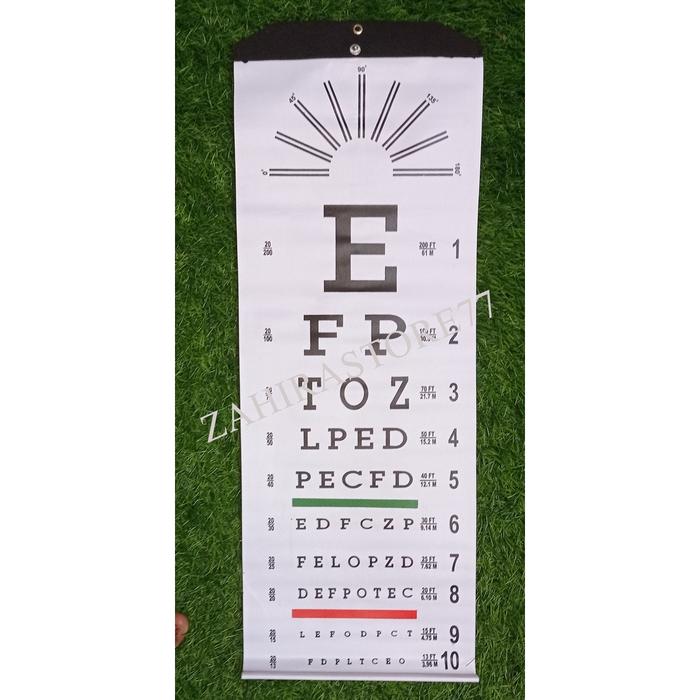 Jual Snellen Chart Abjad Bahan Kain Bisa Di Gantung Tes Periksa Mata ...