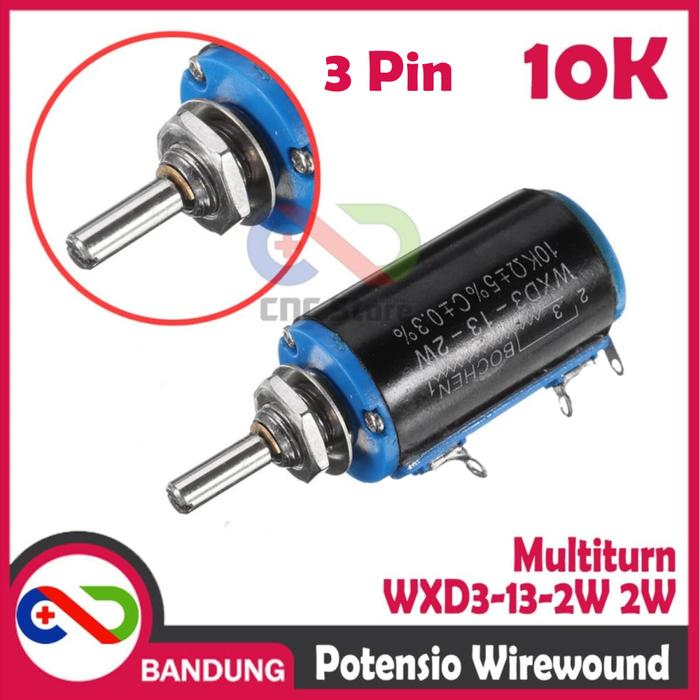 Promo POTENSIOMETER WIREWOUND 10K PRESISI MULTITURN WXD3-13-2W 2W 3 ...