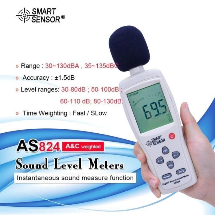 Jual Sound Level Meter Sertifikat Kalibrasi Smart Sensor AS824 ...