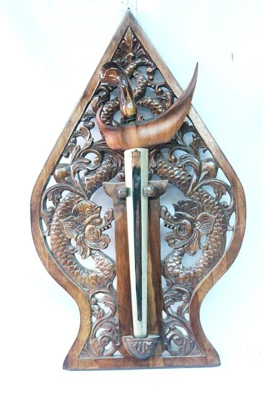 Jual Blawong Isi 1 Keris Motif Gunungan Wayang Ukiran Naga Kembar murah ...
