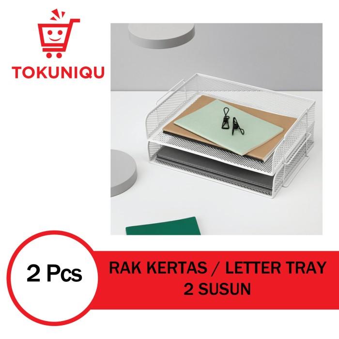 Jual Rak Dokumen Kertas 2 Susun Besi Letter Tray Paper Tray Organizer ...