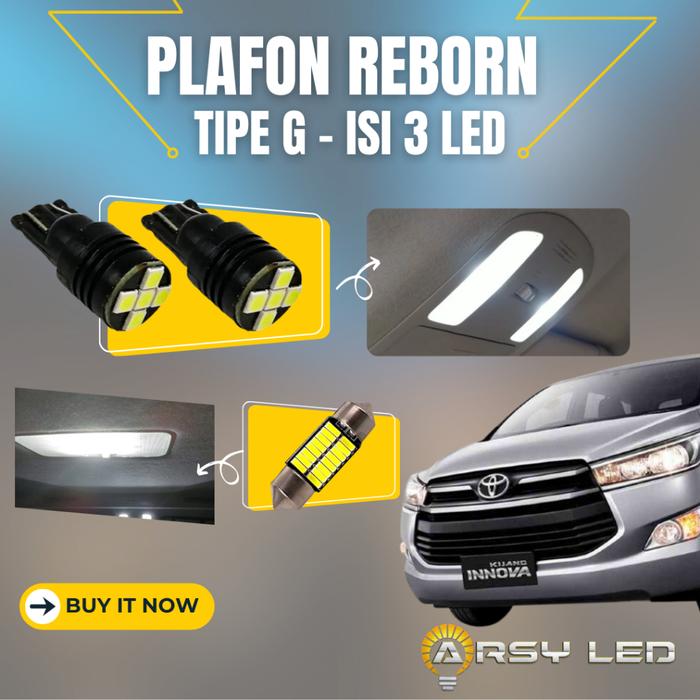 Jual NEW!! Lampu Plafon Kabin Mobil Innova Reborn LED Paket isi 3 Super ...