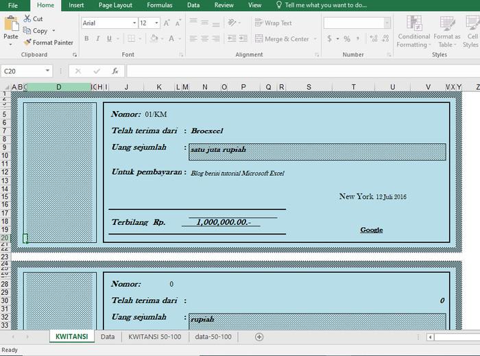 Jual aplikasi kwitansi excel - Jakarta Pusat - CAFE SOFTWARE | Tokopedia