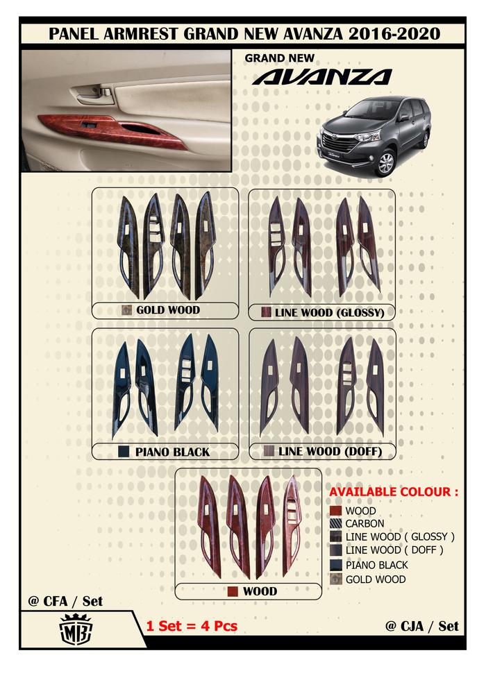 Jual Panel Armrest Grand New Avanza Xenia 2016 - 2021 Wood Carbon Hitam ...