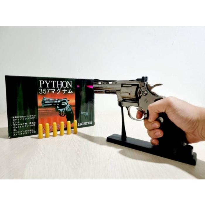 Jual Ay. mancis korek api model revolver python piton besar gun lighter ...