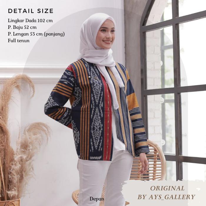 Jual OUTER TENUN IKAT TRADISIONAL MURAH SERAGAM KERJA KANTOR DINAS ...