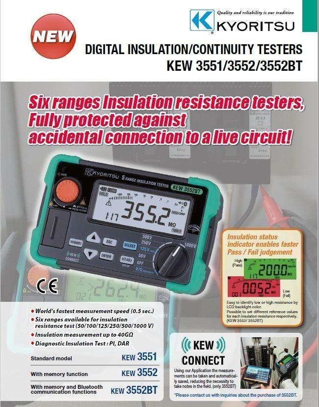 Jual KYORITSU 3552 DIGITAL Insulation Tester / Megger Grounding Tester ...
