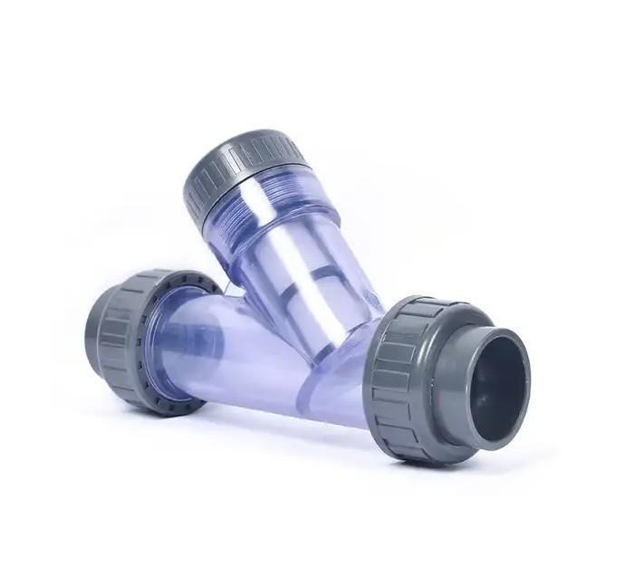 Jual Y strainer pvc 4" inch socket clear body double union watermur 4 ...