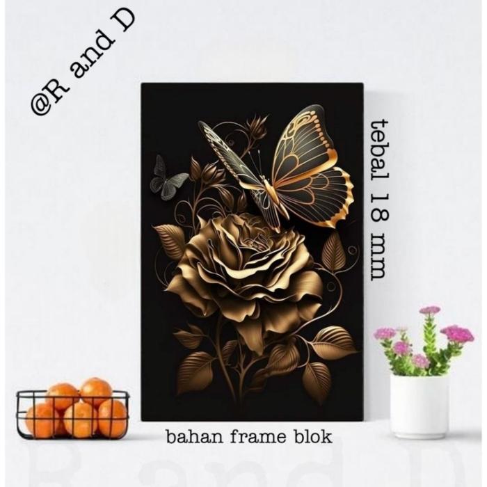 Jual Poster dinding gambar bunga mawar ukura 60x40 bingkai kayu, hiasan ...