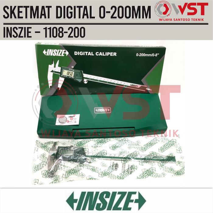 Jual Sketmat Digital 8" Insize 1108-200 / Digital Caliper 200mm 8inch ...