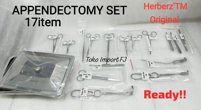 Jual INSTRUMENT HERBERZ APPENDECTOMY SET 17ITEM ALAT MEDIS BEDAH ...