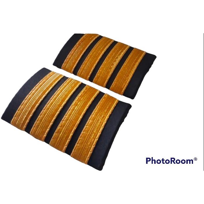 Jual (BERGARANSI) BAR 4 PILOT pangkat EPAULLETE PILOT 4 SEPASANG ...