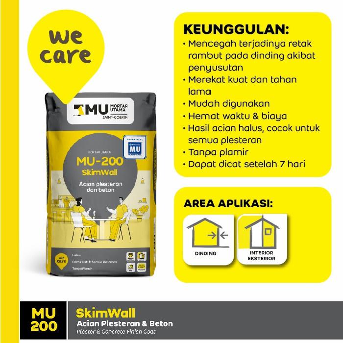 Jual Mu-200 Skimwall Acian Plester Dan Beton 20Kg & 40 Kg Semen Instan ...