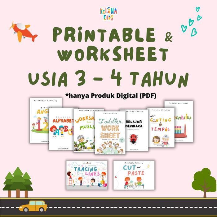 Jual Printable Worksheet Lembar Kerja Anak 3-4 Tahun TK PAUD Beragam Tema - Jakarta Selatan ...