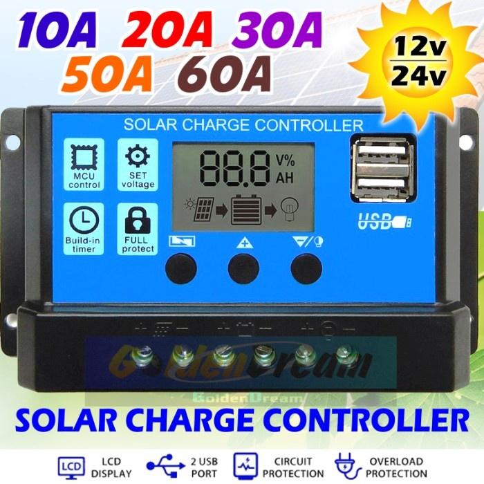 Jual SCC Solar Charge Controller 10A 20A 30A 50A Cell Tenaga Surya 12v ...