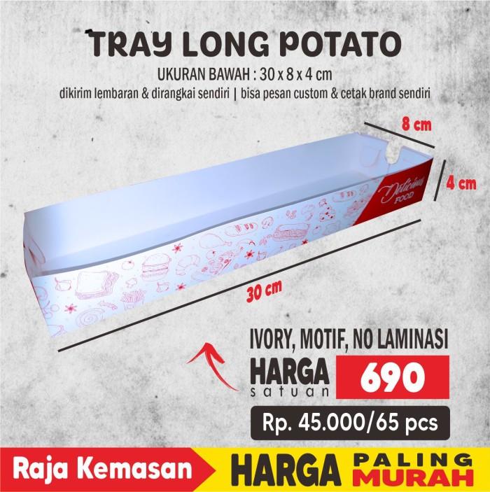 Jual TERUJI TRAY LONG POTATO, LONG TRAY, PAPER TRAY 30X8X4 CM KODE 1052 ...