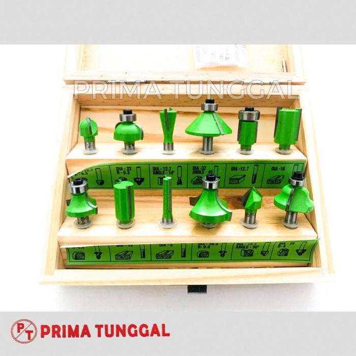 Jual Mata Router Set 12 PCS Ryu Router Bits 1/4" Inch Mata Profil Kayu ...