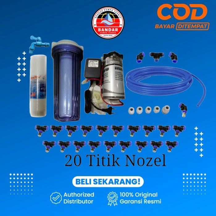 Jual Mesin Embun Rumah Walet Lengkap Set 20 Nozzle Sprayer Misting ...