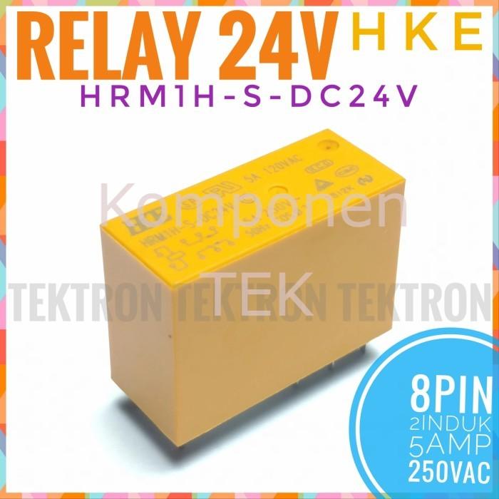 Jual HKE Relay 24VDC HRM1H-S-DC24V 8pin 2induk DPDT 5A 250VAC 24V ...