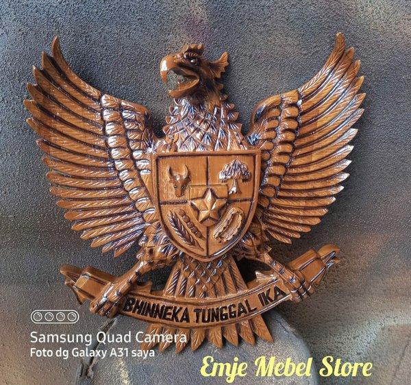 Jual lambang burung garuda jati hiasan ornamen dinding jumbo ukiran ...