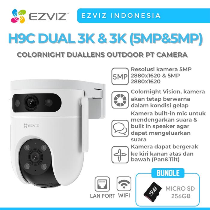 Jual EZVIZ H9C DUAL 3K & 3K (5MP&5MP) DUALLENS PT CAMERA FREE MICROSD ...