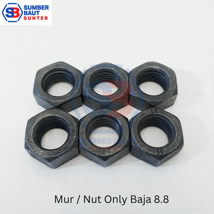 Jual M14 x 1.50 Mur Baja 8.8 Hitam Nut Only Hex High Tensile Halus Kunci 22 - Jakarta Utara ...