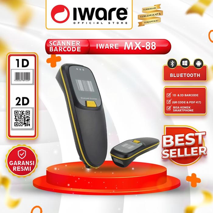 Jual Iware Bacode Scanner Laser 2D Wireless Iware Mx-80 Bluetooth Mini ...