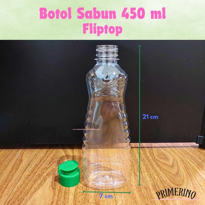Jual Botol Tempat Sabun 450 ml FLIPTOP / Botol Plastik PET Flip Top 450ml - Kota Medan ...