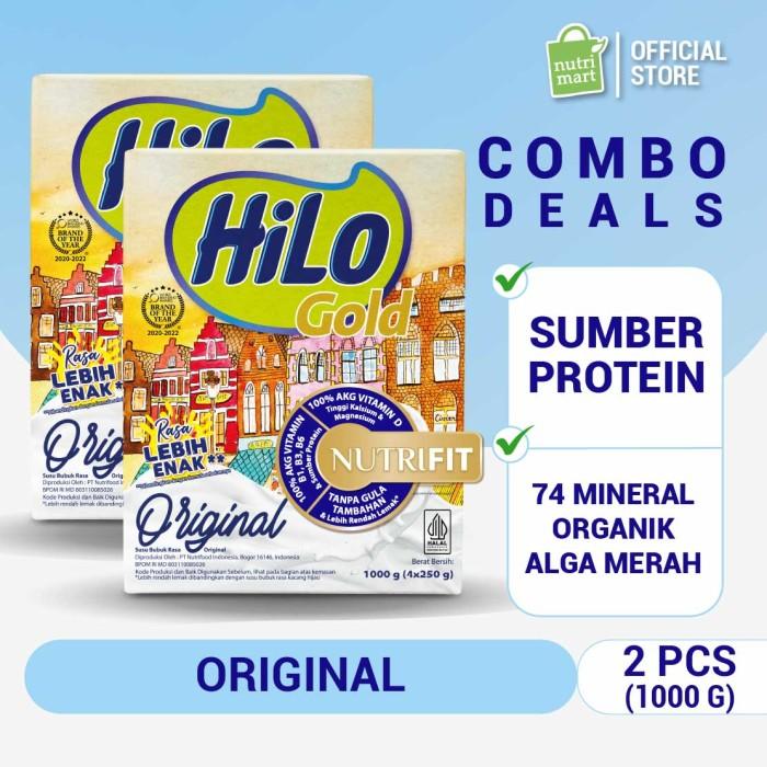 Jual Twin Pack: HiLo Gold Original (Plain) 1000gr - Susu Tinggi Kalsium ...