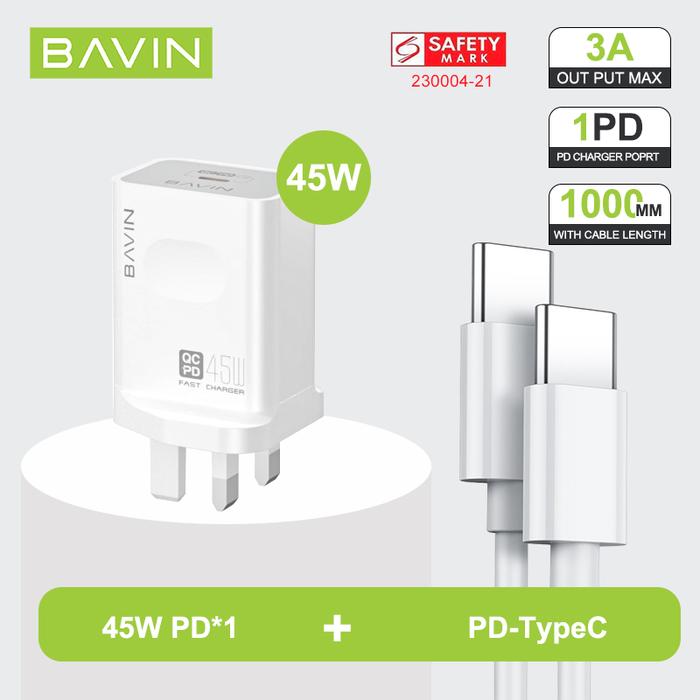 Jual BAVIN 45W USB C Charger QC4.0 PD3.0 USB Type-C Fast Charging ...