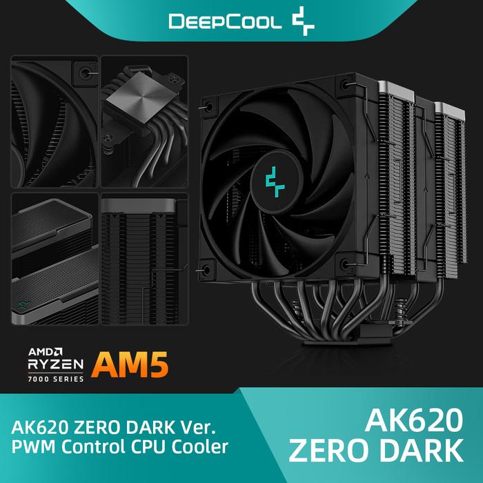 Jual DeepCool AK620 Zero Dark for AM5 1850 RPM PWM CPU Air Cooler With ...