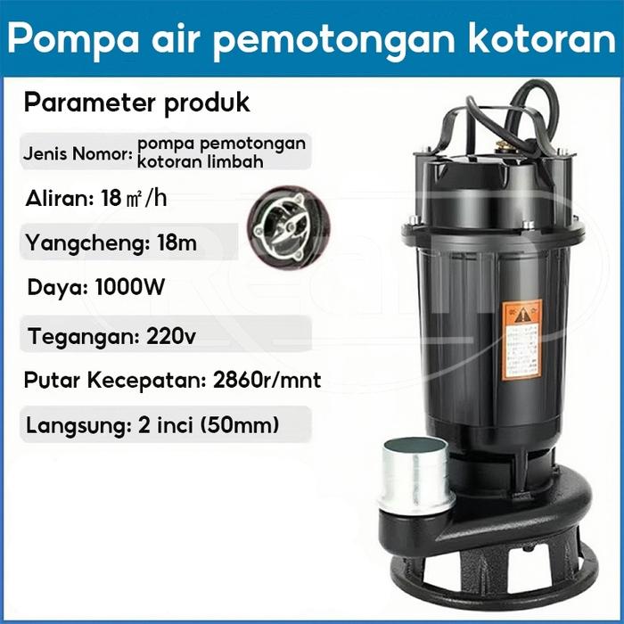Jual Pompa Celup Air Kotor 1500Watt 2 inch stainless steel sewage pump ...