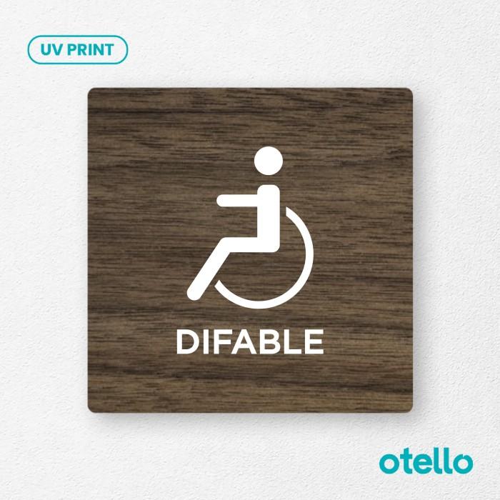 Jual signage difable toilet sign board disabilitas kayu print tulisan ...