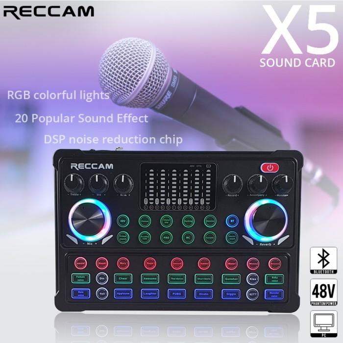 Jual Soundcard Recording 2 Mic Dual Channel Mixer Audio RECCAM X5 ...