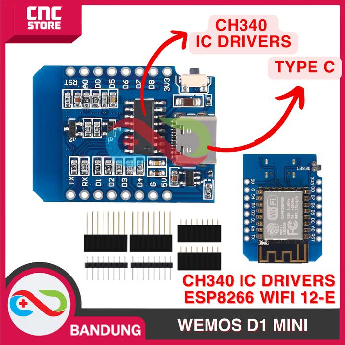 Jual WEMOS D1 MINI ESP8266 TYPE-C 4MB LUA WIFI IOT INTERNET MCU MINI ...