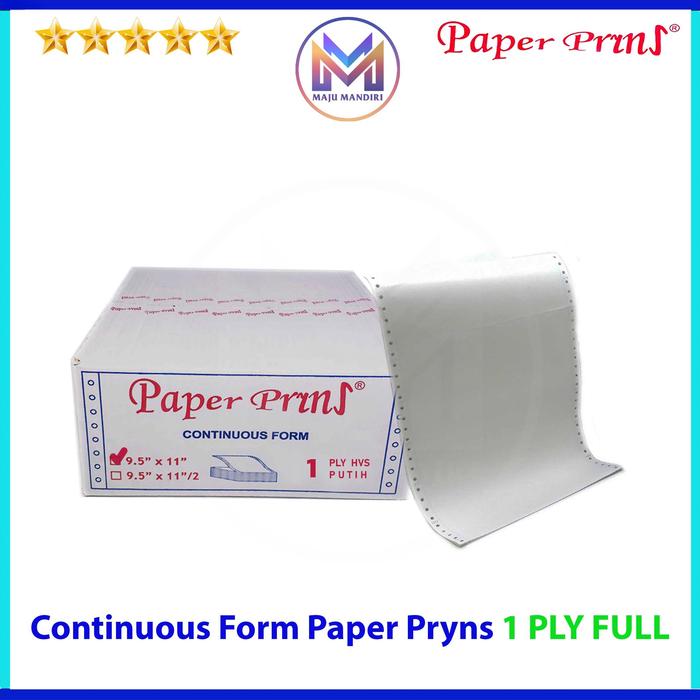 Jual Kertas Continuous Form 1 Ply Full Paperpryns / Ukuran 9,5x11 ...