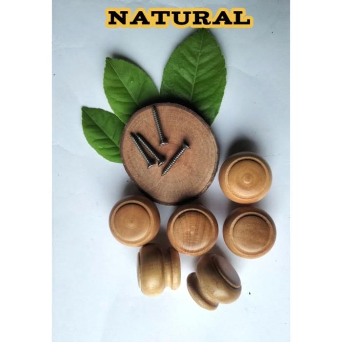 Jual +Baut Knop kayu jati 3 x 2.5 cm Pegangan kayu Tarikan laci Knob ...
