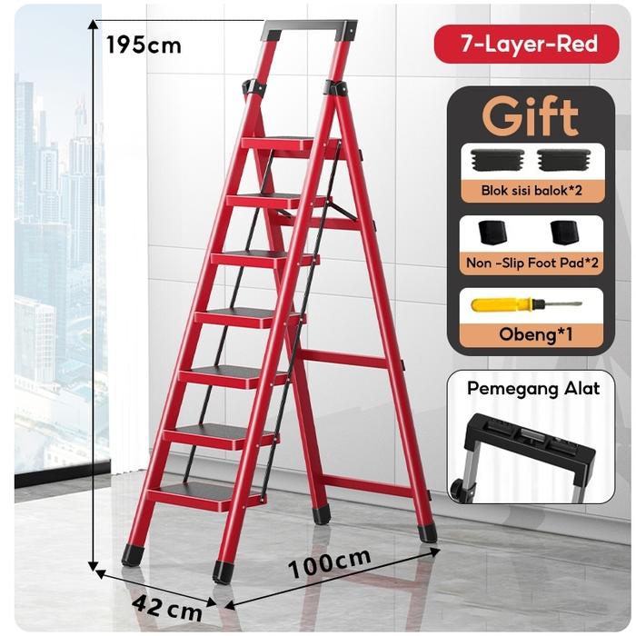 Jual Reaim Tangga 3/4/5/6 Step Rumah Lipat Tangga Besi Lipat Household Steel Ladder/ Tangga ...