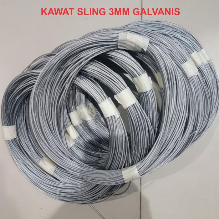 Jual Kawat seling | Tali sling | Sling Baja | Wire rope 3mm galvanis ...