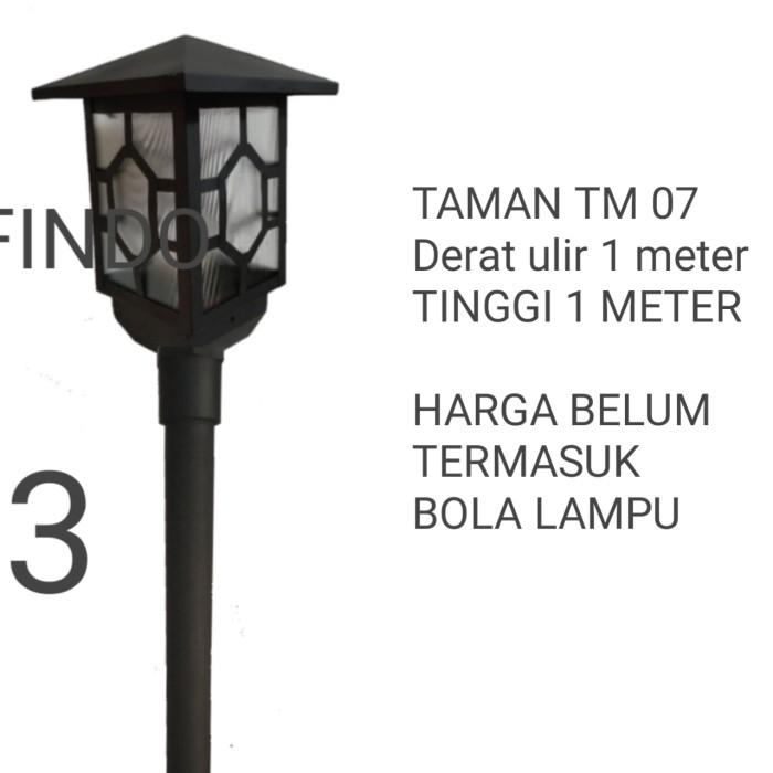 Jual Lampu hias taman outdoor tiang besi bulat drat ulir set tiang 1 ...