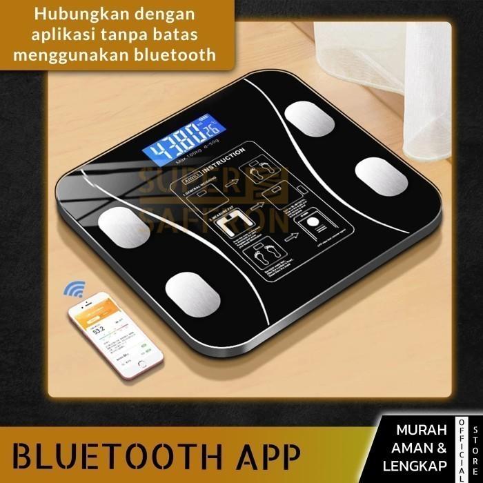 Jual Timbangan Digital Badan Bluetooth Body Fat Bmi Smart Scale Glass ...