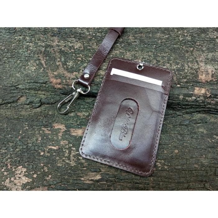 Jual Custom Name tag kulit asli sapi Logo Bank BNI- name tag kulit Clio ...